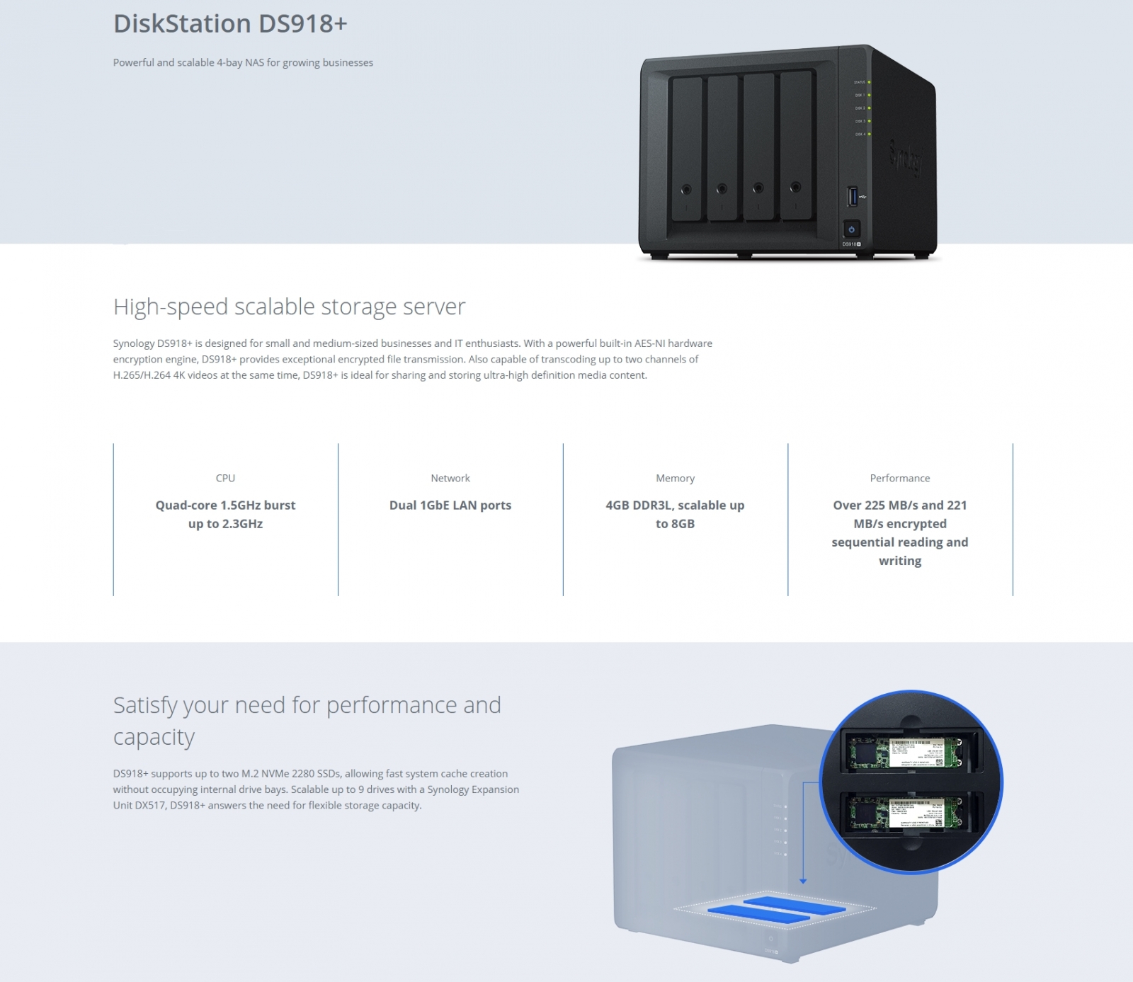 Synology DiskStation DS918+ 4GB | ITSpot Computer Components